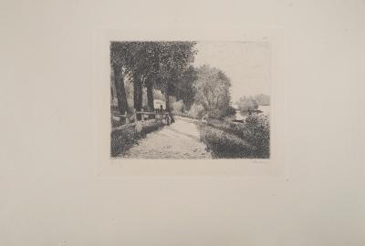 Alfred SISLEY - Paysage bord de Seine, 1873 - Gravure, signée - Art Moderne - Plazzart