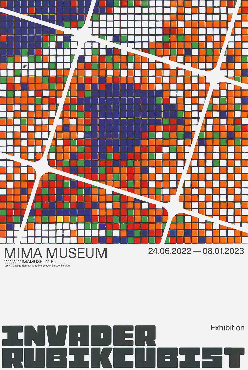 Invader (1969)- Rubikcubist Exhibition (Cube) - Affiche d'exposition ...