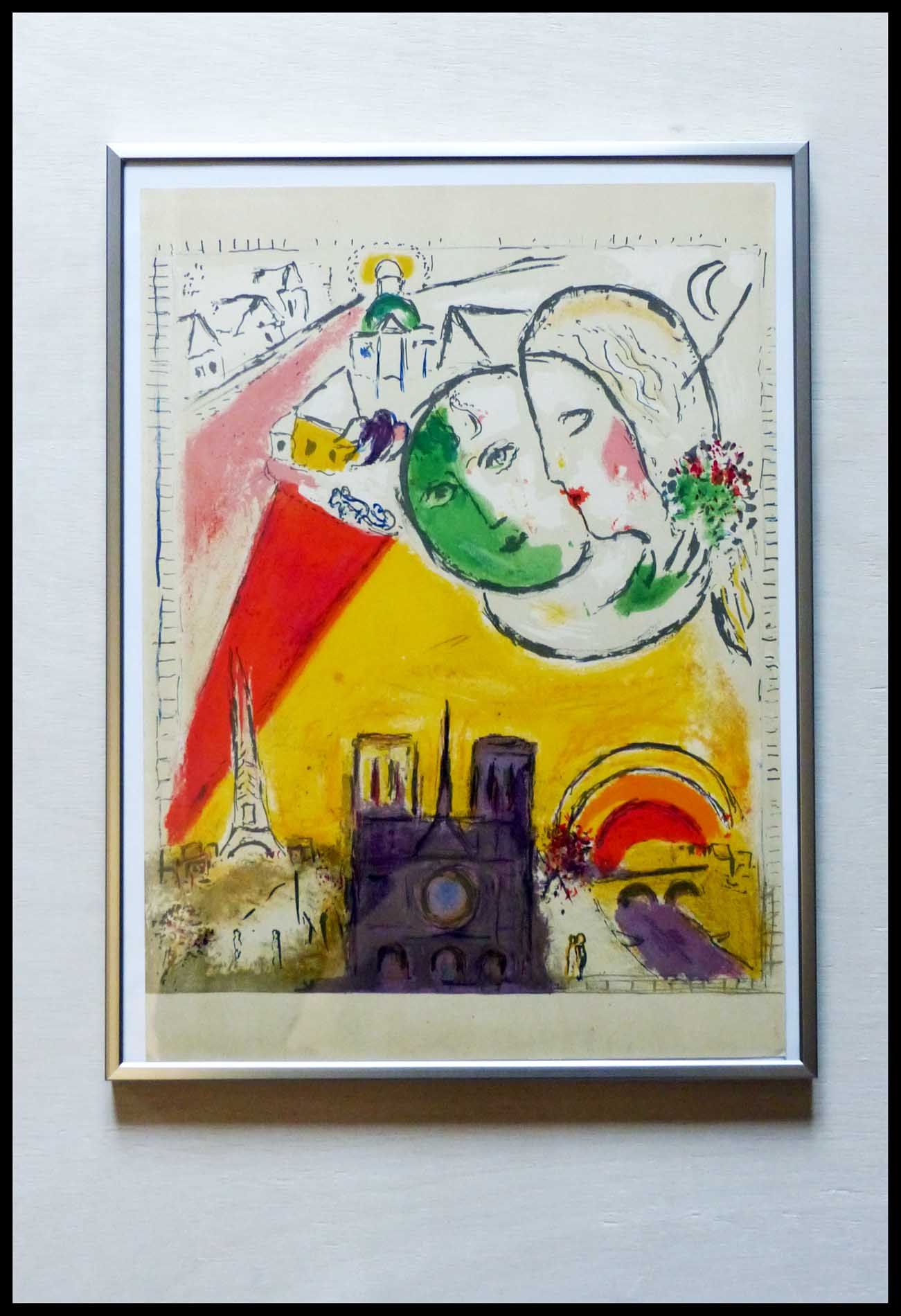 Marc Chagall Le Dimanche 1954 Lithographie Originale Post War