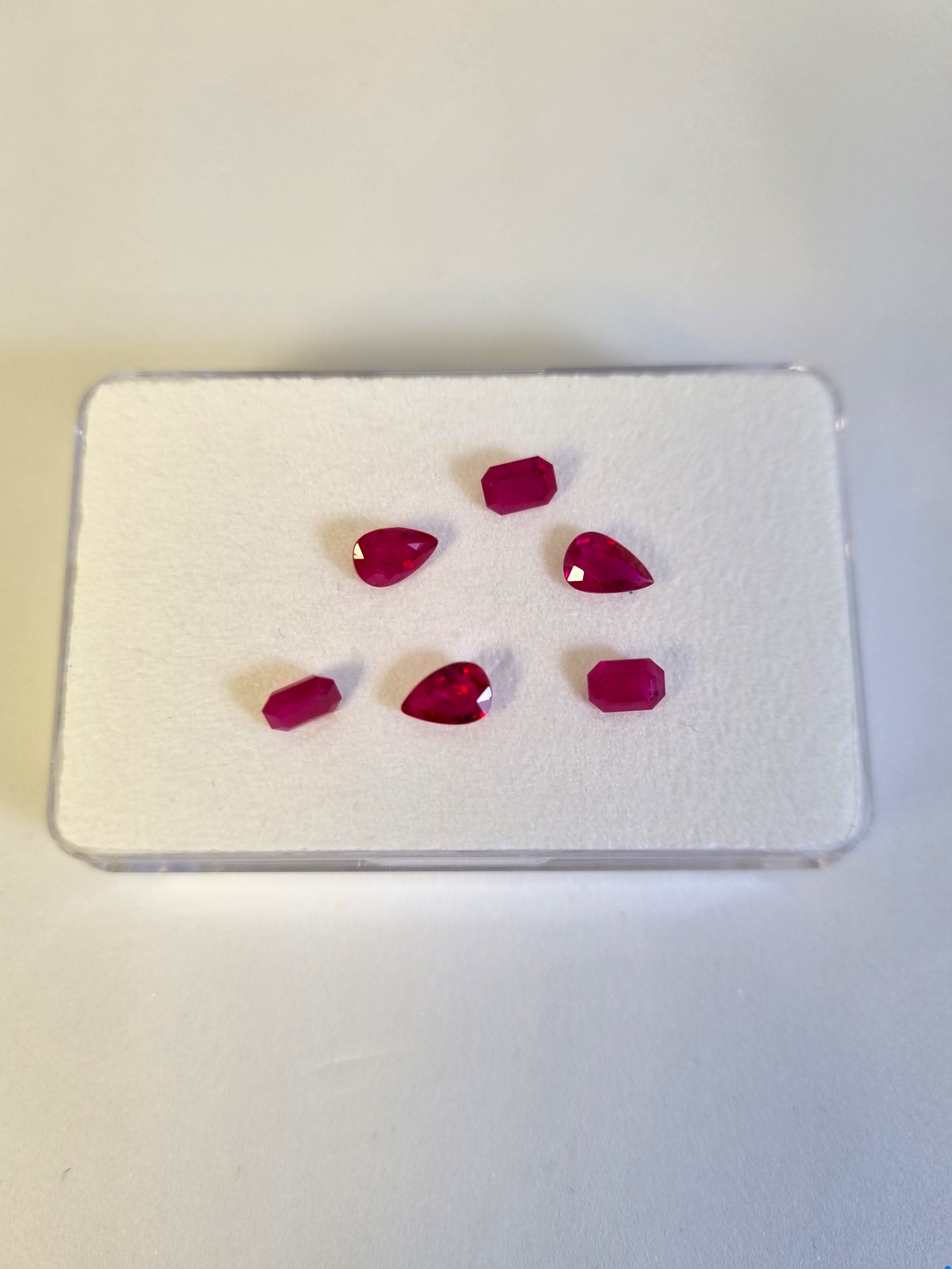 6 Rubis naturel sur papier 2.77ct - Bijoux et montres - Plazzart