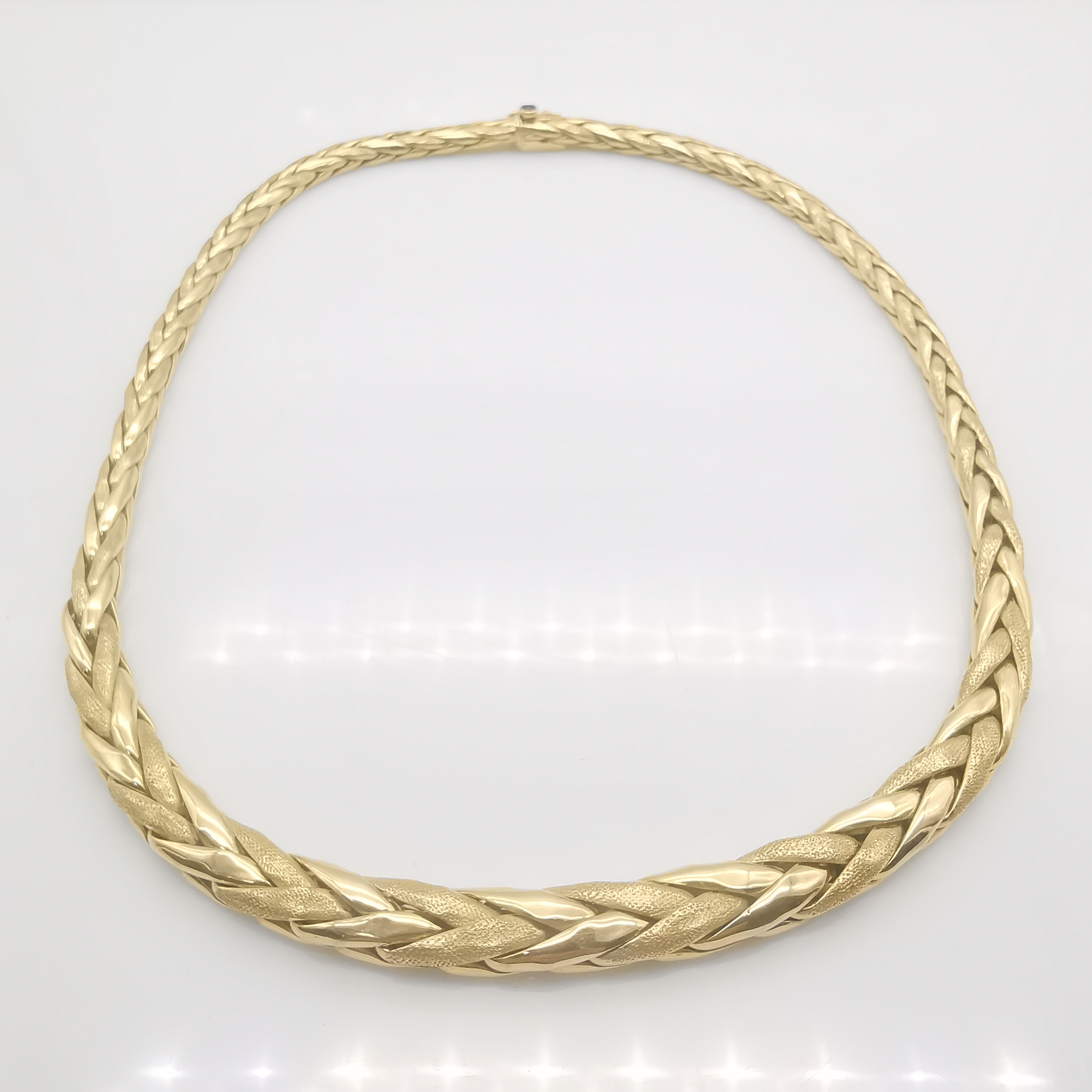 Collier maille palmier chute en or jaune 18 carats - Bijoux et montres ...