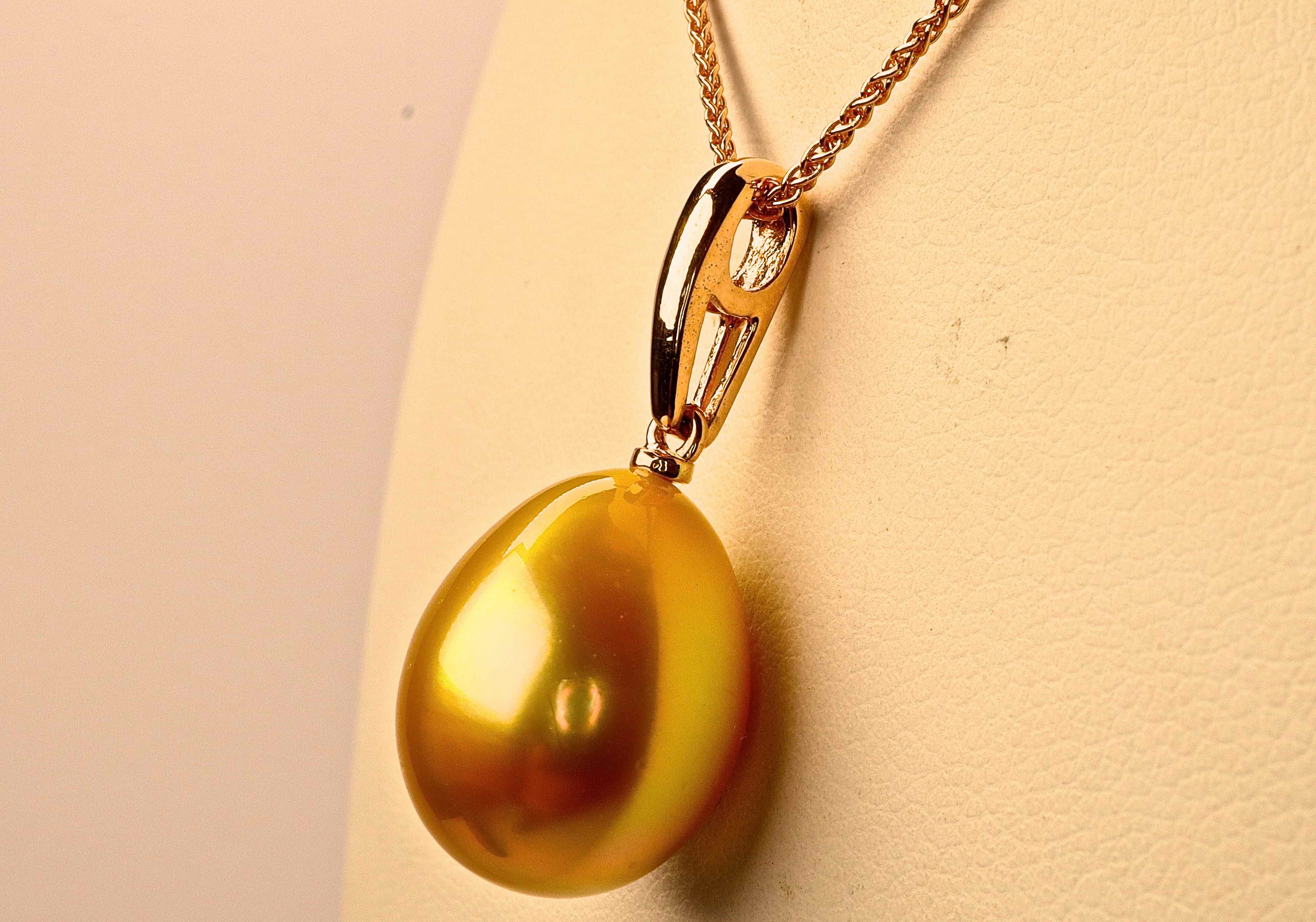 Grosse perle dorée en goute symétrique AAA naturelle de 12/13mm ...