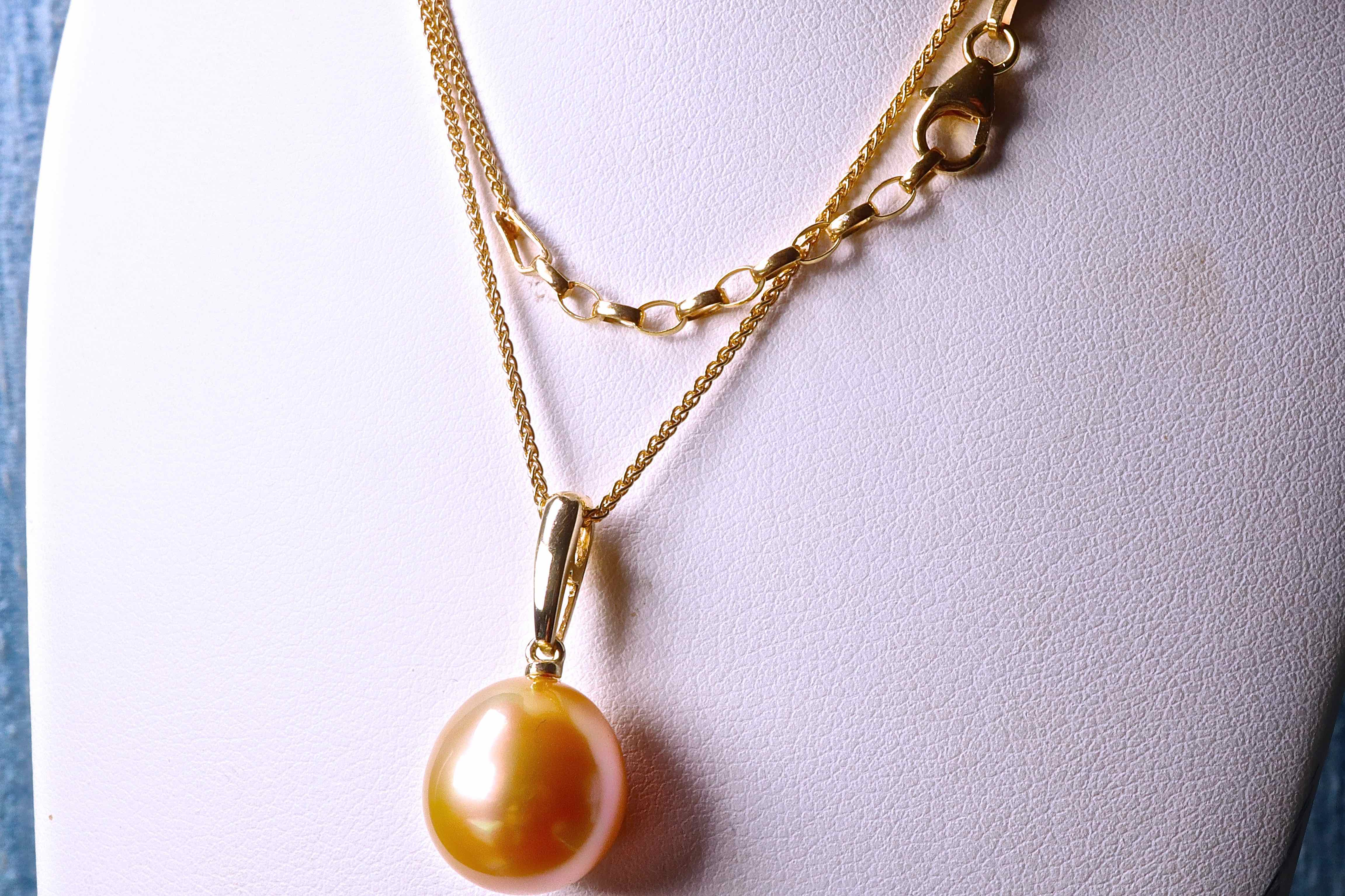 Grosse perle dorée en goute symétrique AAA naturelle de 12/13mm ...