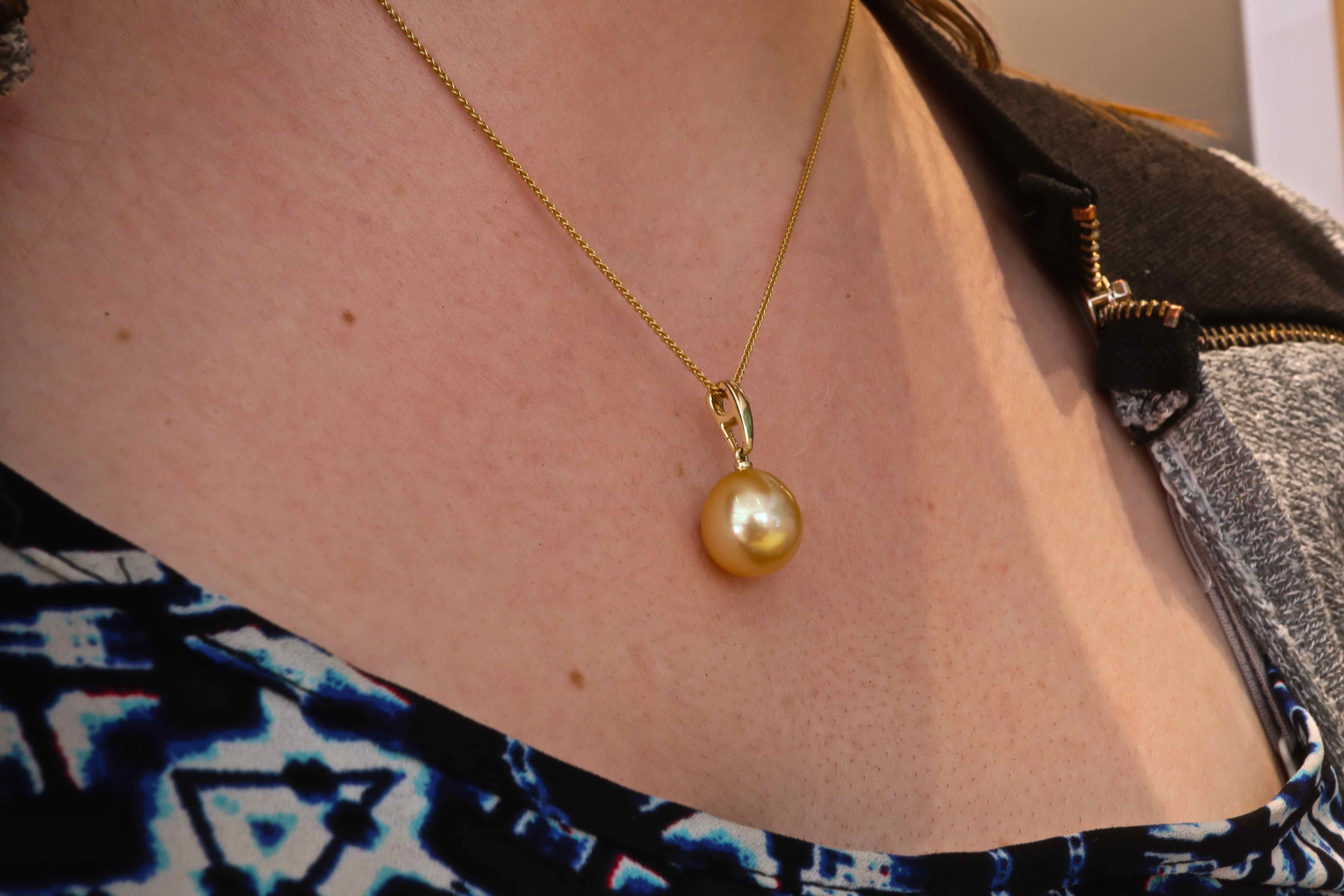 Grosse perle dorée en goute symétrique AAA naturelle de 12/13mm ...