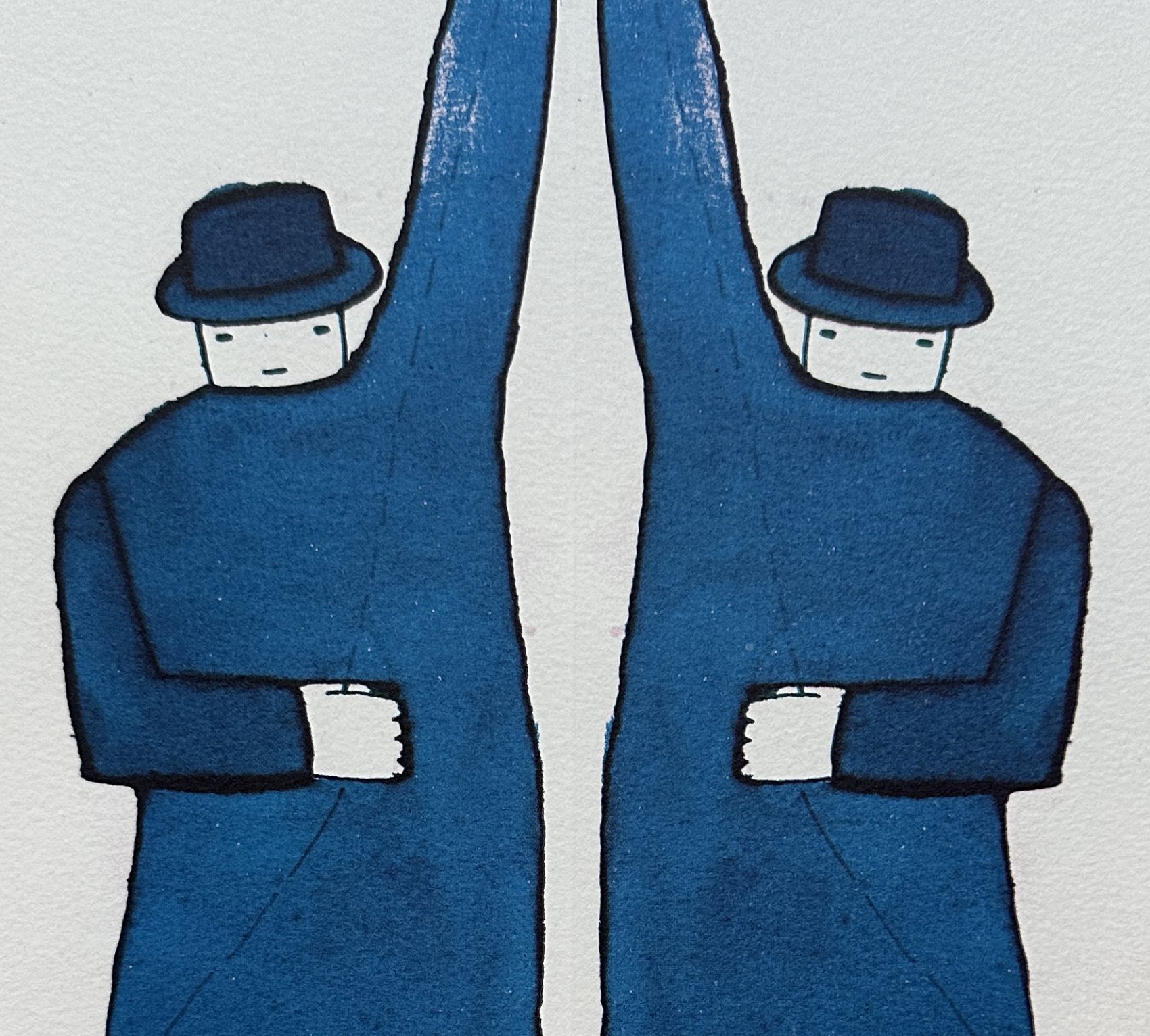 Jean-Michel FOLON - Homme et son double, 1977 - Art contemporain - Plazzart