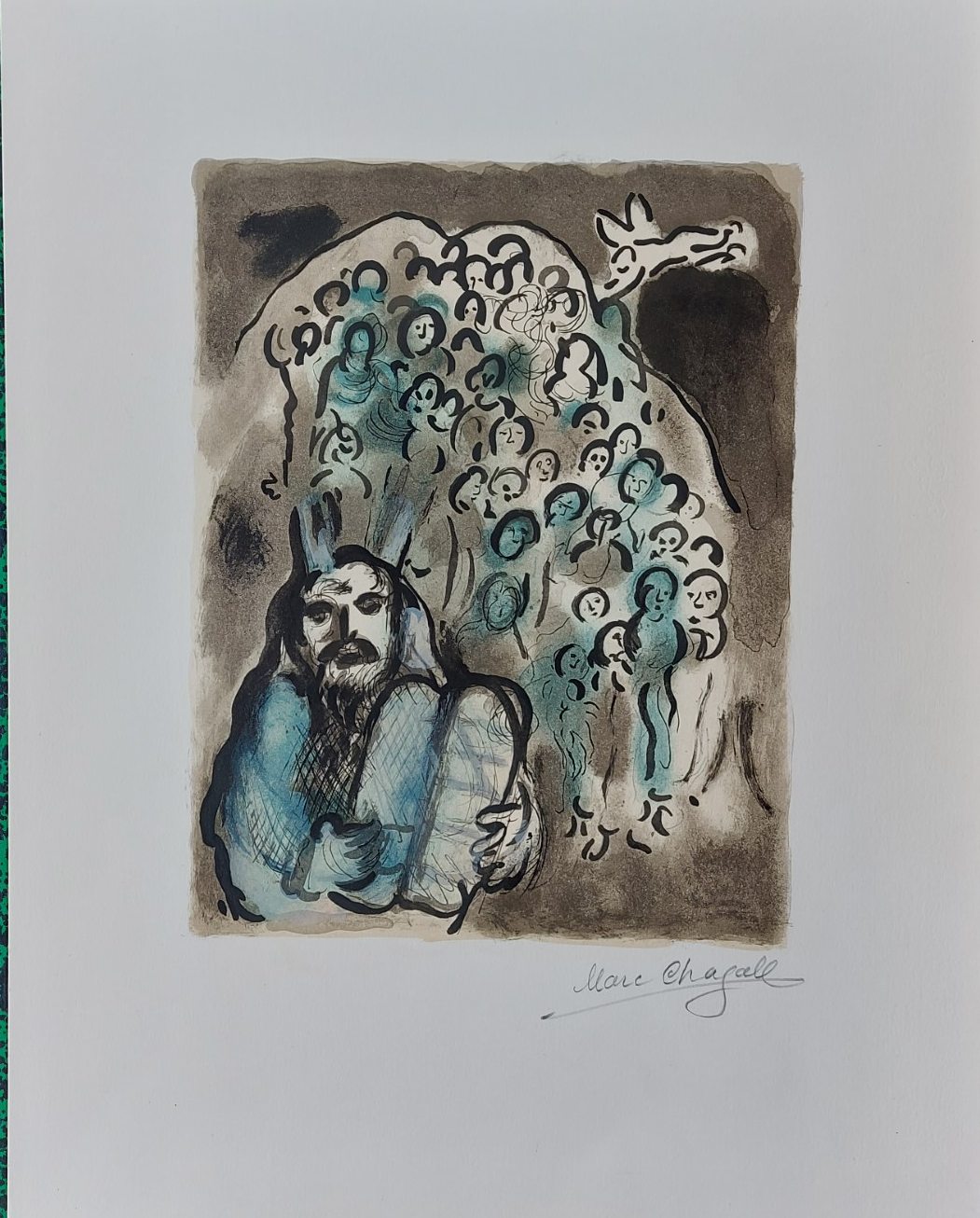 Marc Chagall, Mensaje Bíblico (1972) Litografía original firmada al ...