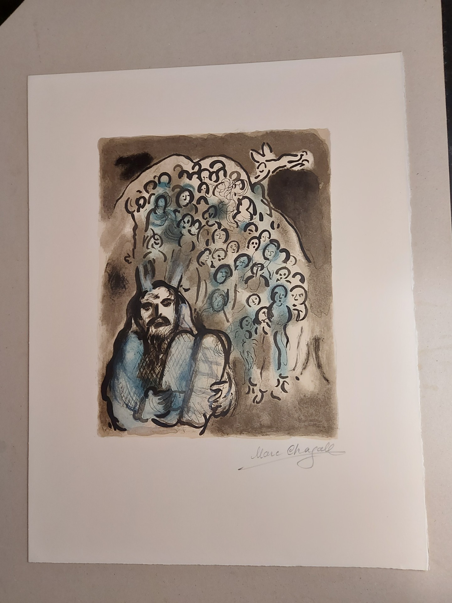 Marc Chagall, Mensaje Bíblico (1972) Litografía original firmada al ...