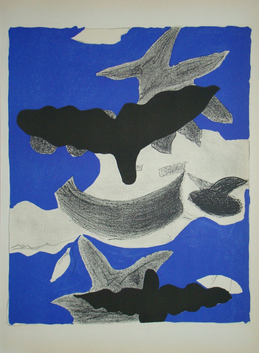 Georges BRAQUE - Deux Oiseaux Avec Nuages, 1955 - Original lithograph ...