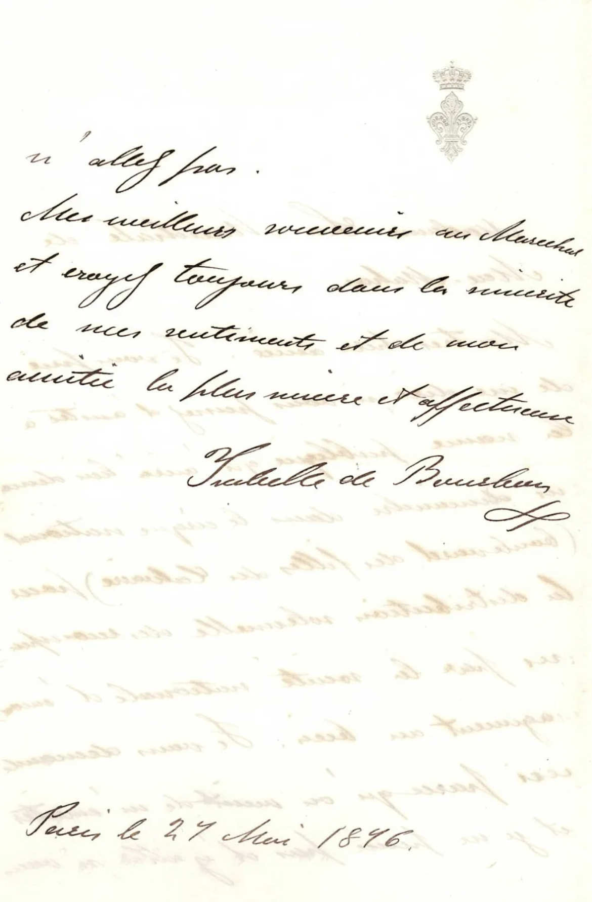 Isabelle II de BOURBON - Lettre autographe signée adressée à Madame la ...