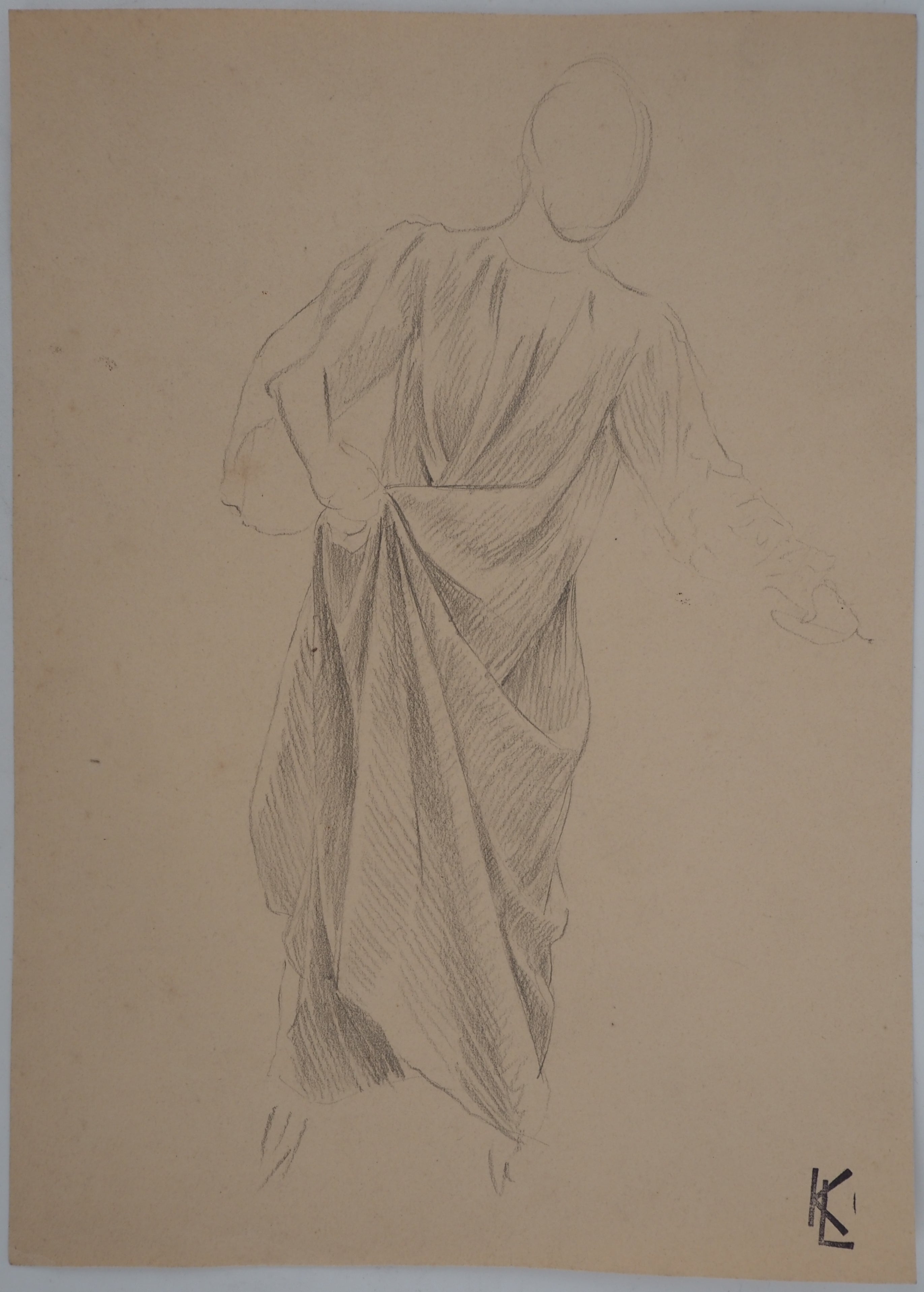 Léopold Franz KOWALSKI: Drapé masculin, dessin original - Art Moderne ...
