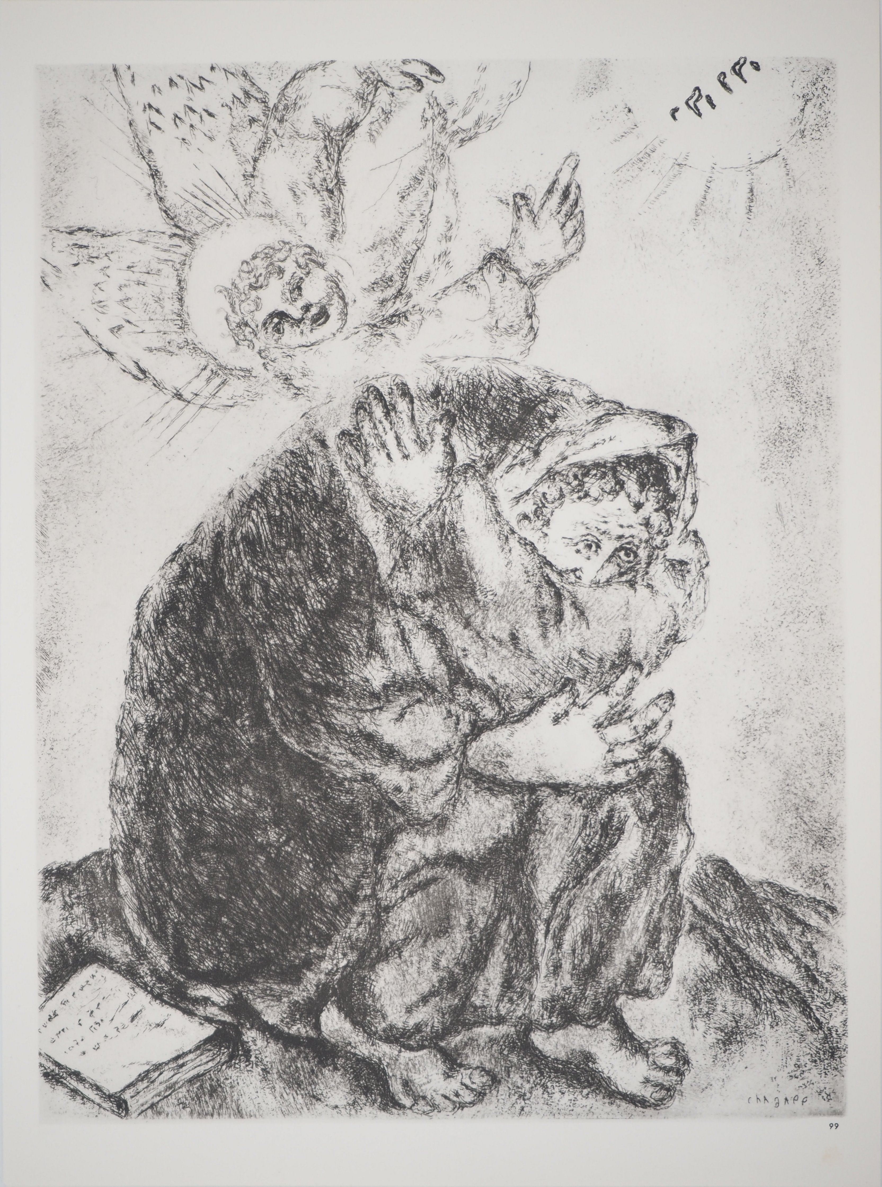 Marc CHAGALL: Isaiah under divine inspiration, original signed ...