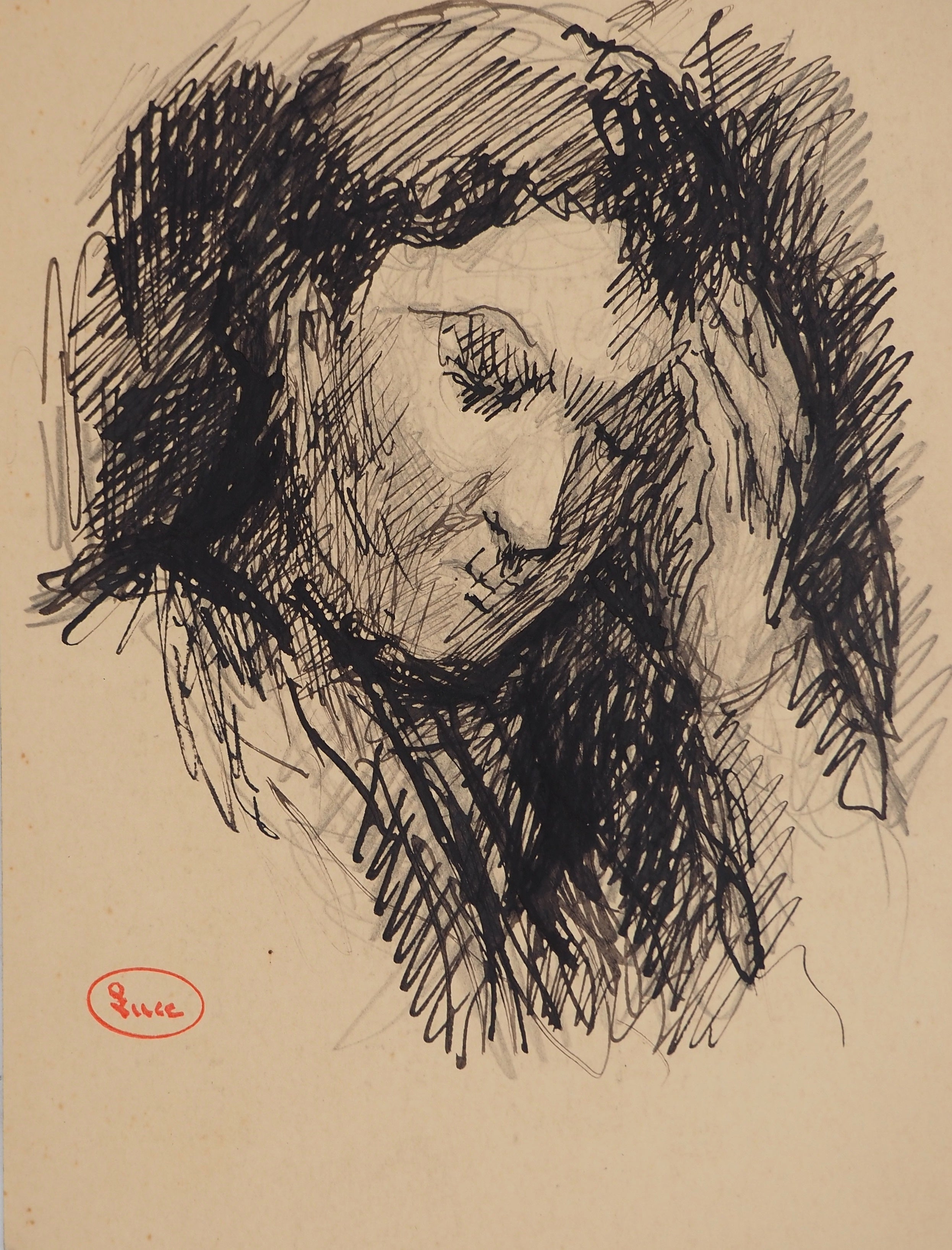 Maximilien LUCE: Ansia, Disegno originale firmato - Arte Moderna - Plazzart