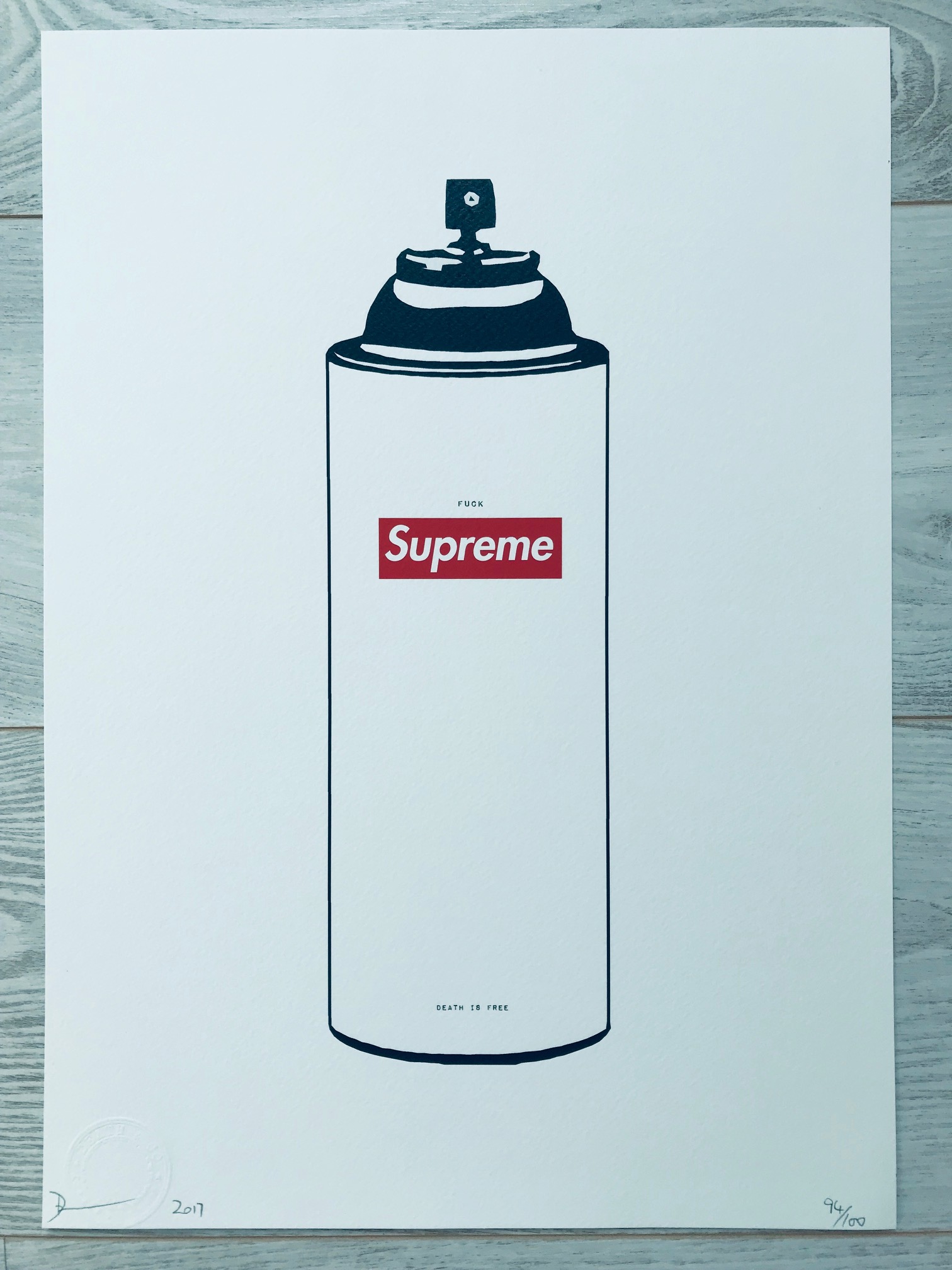 SUPREME Spray"par Death NYC - Street Art - Plazzart