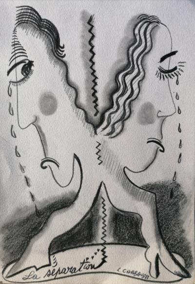 Louis CHABAUD - La séparation, 1988 - Dessin - Art contemporain - Plazzart